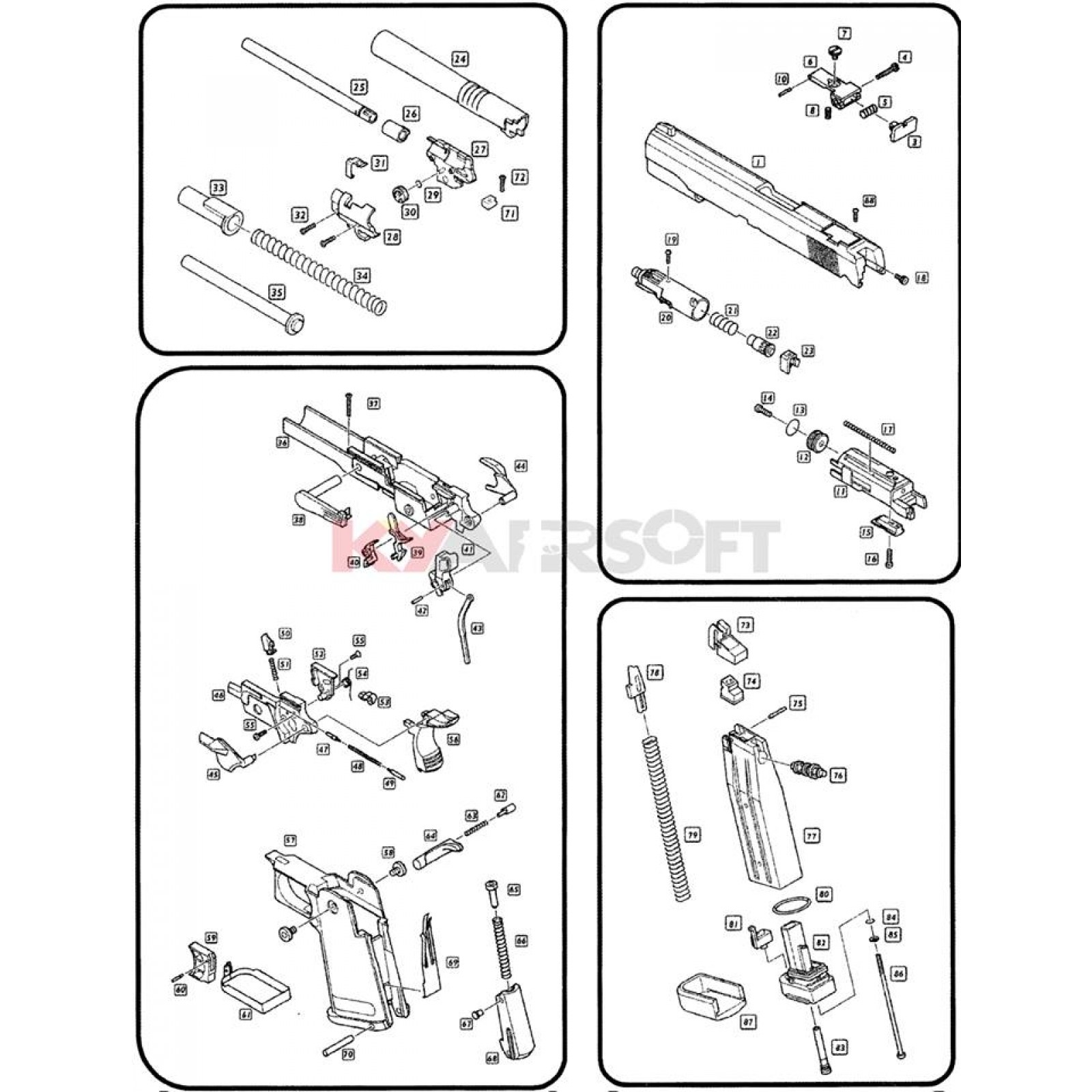 WE Hi-Capa Series (Recoil spring guide assembly) - Hi-Capa Repair Set ...