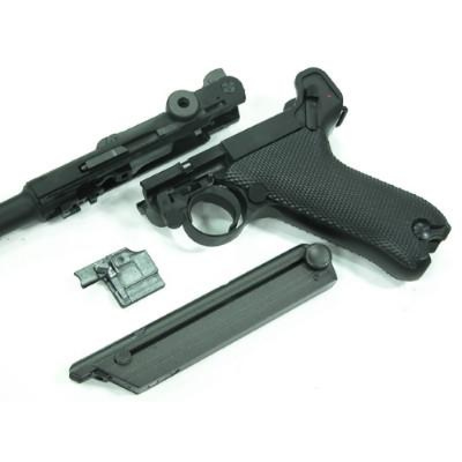 WE P08(L) 8" Black GBBP - WE World War II Series (P08 / Hi-Power Browning / P38 / M712) - WE ...