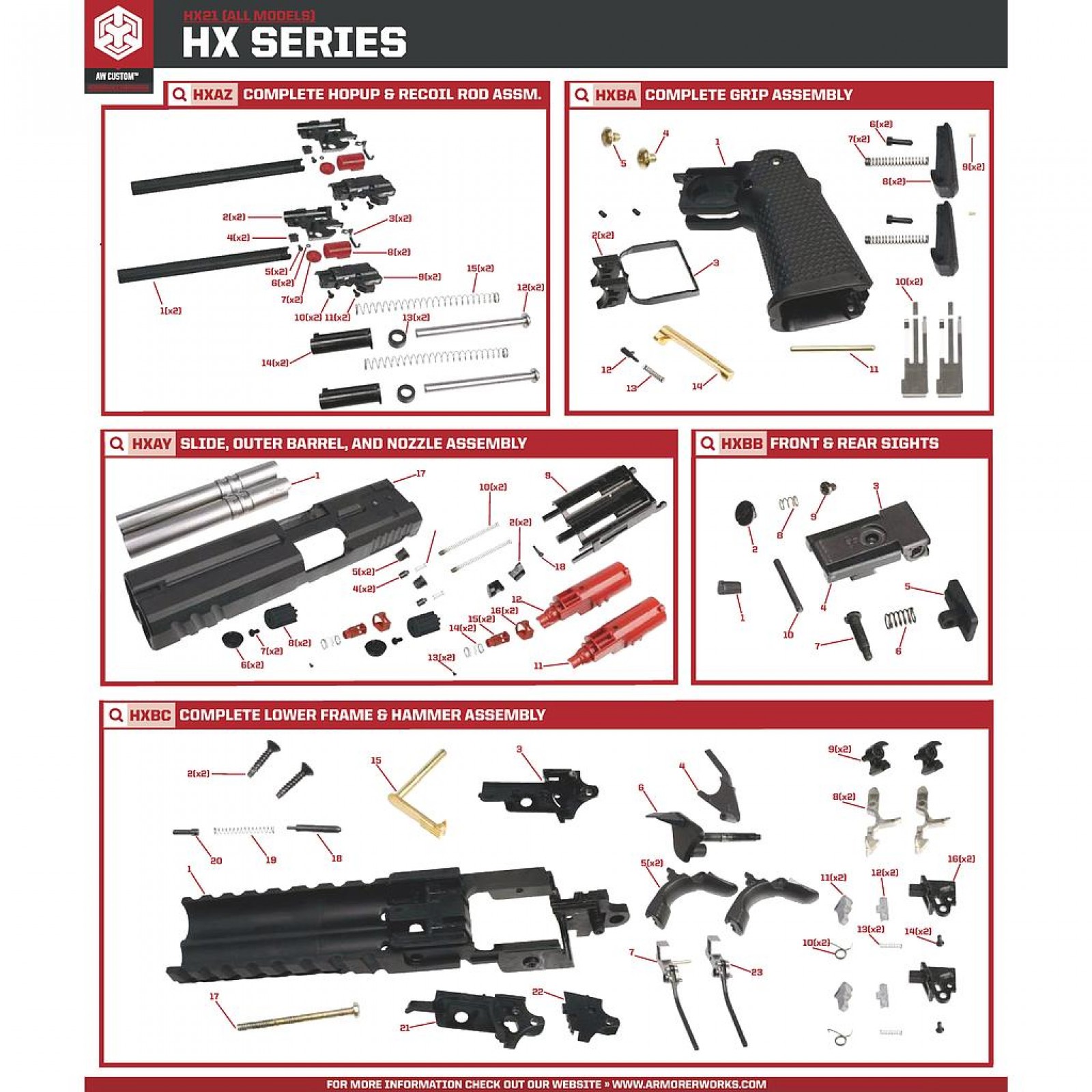 AW-HXBA #12 #13 #14 - HX21 - HX Series (Hi-Capa) - Armorer Works (GBBP ...