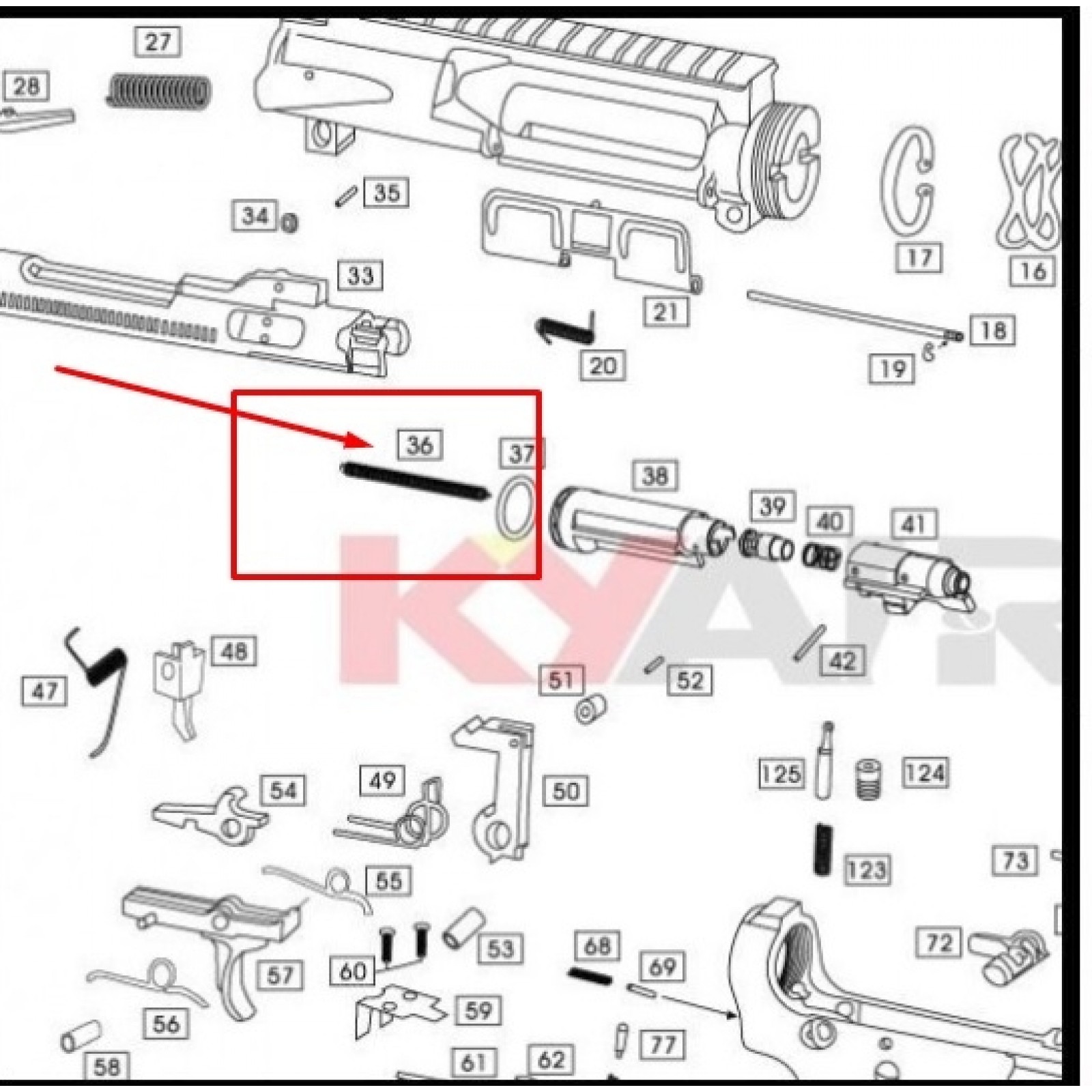 M4 #36 GBBR Nozzle return spring