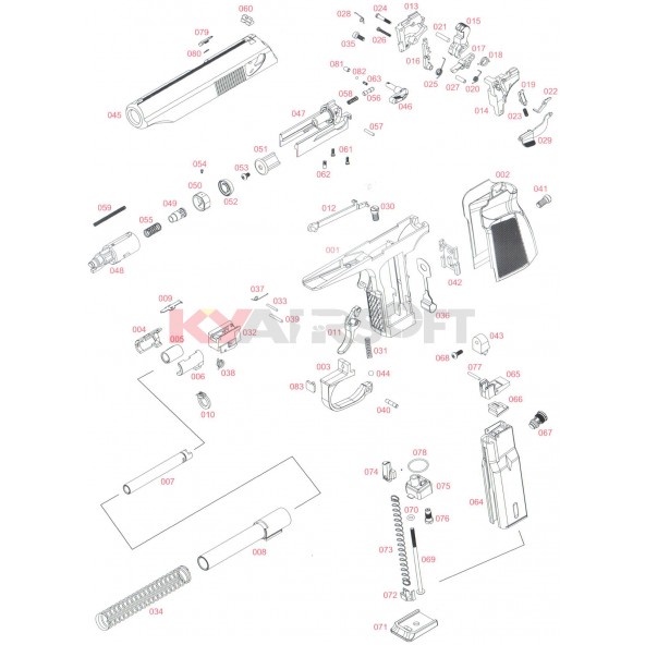 654K (MAKAROV)Series - WE Pistols (GBBP) - Parts